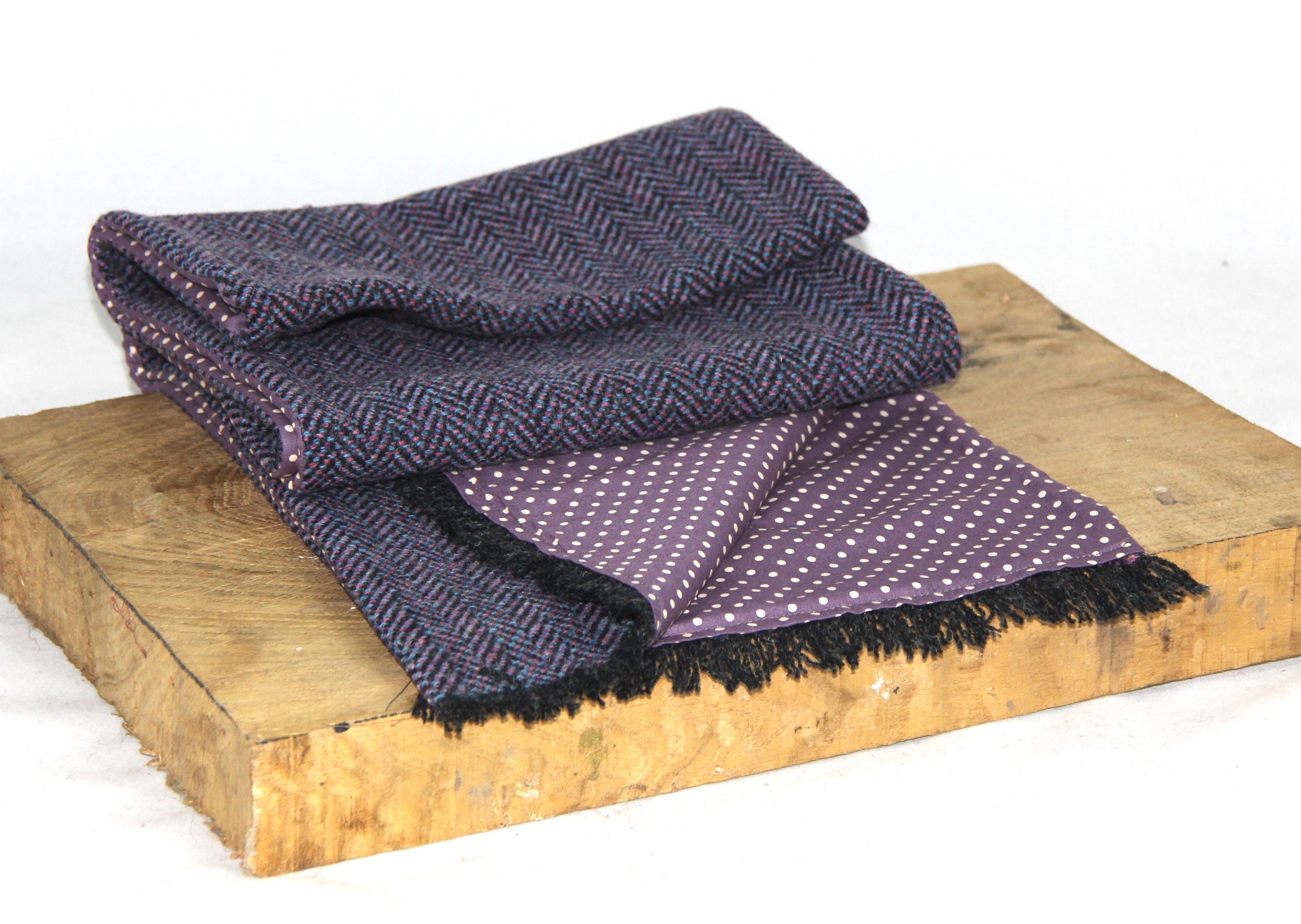 Tenby Tweed with Plum Polka Dot Lining – Welsh Tweed